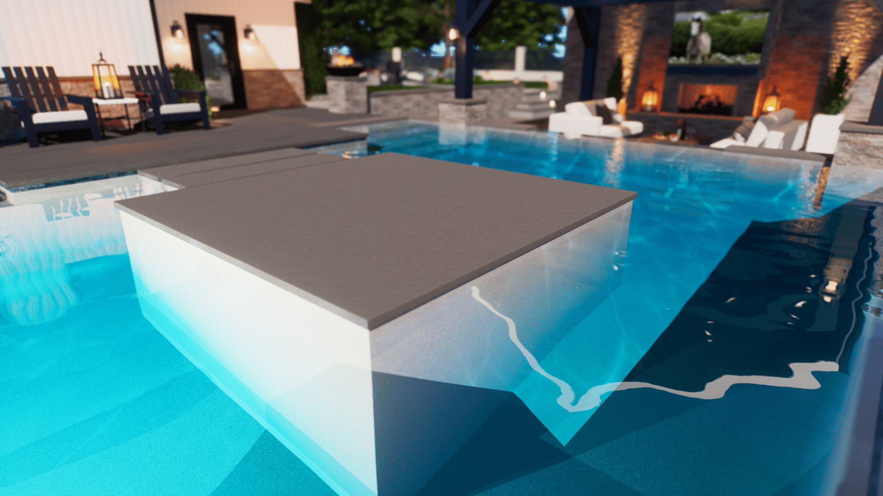 How to Create a Sunken Fire Pit in Pool Island