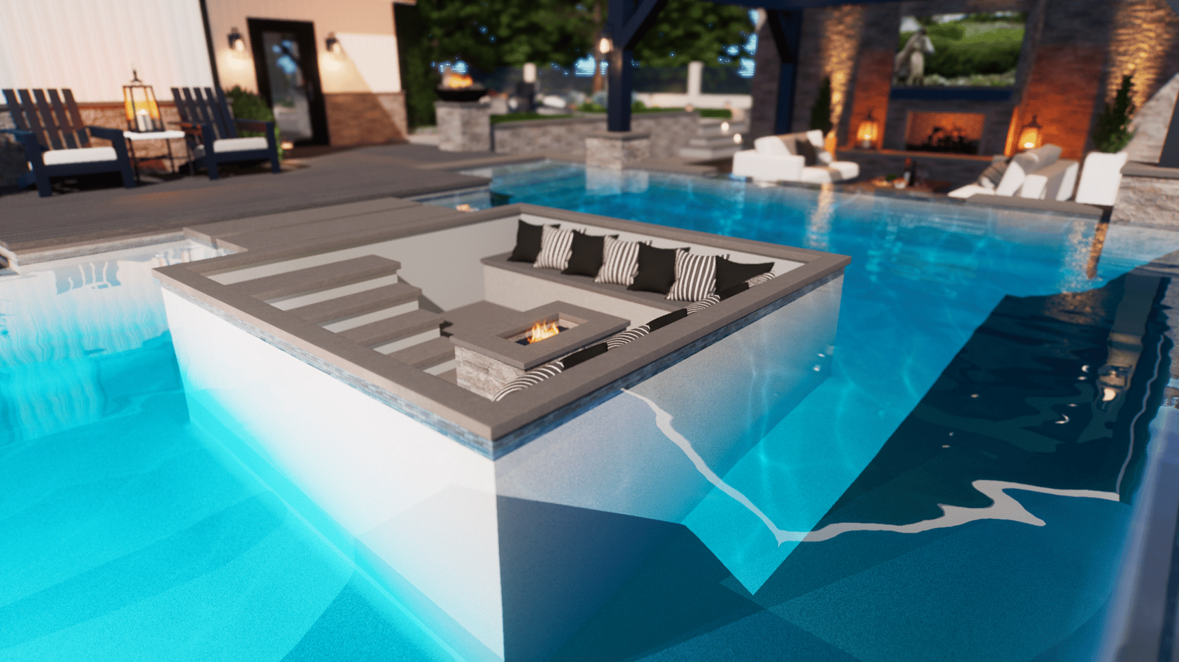 How to Create a Sunken Fire Pit in Pool Island