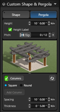 Version 2: Custom Shape & Pergola