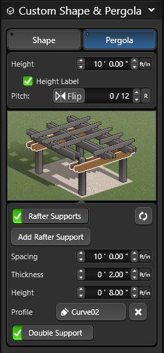 Version 2: Custom Shape & Pergola