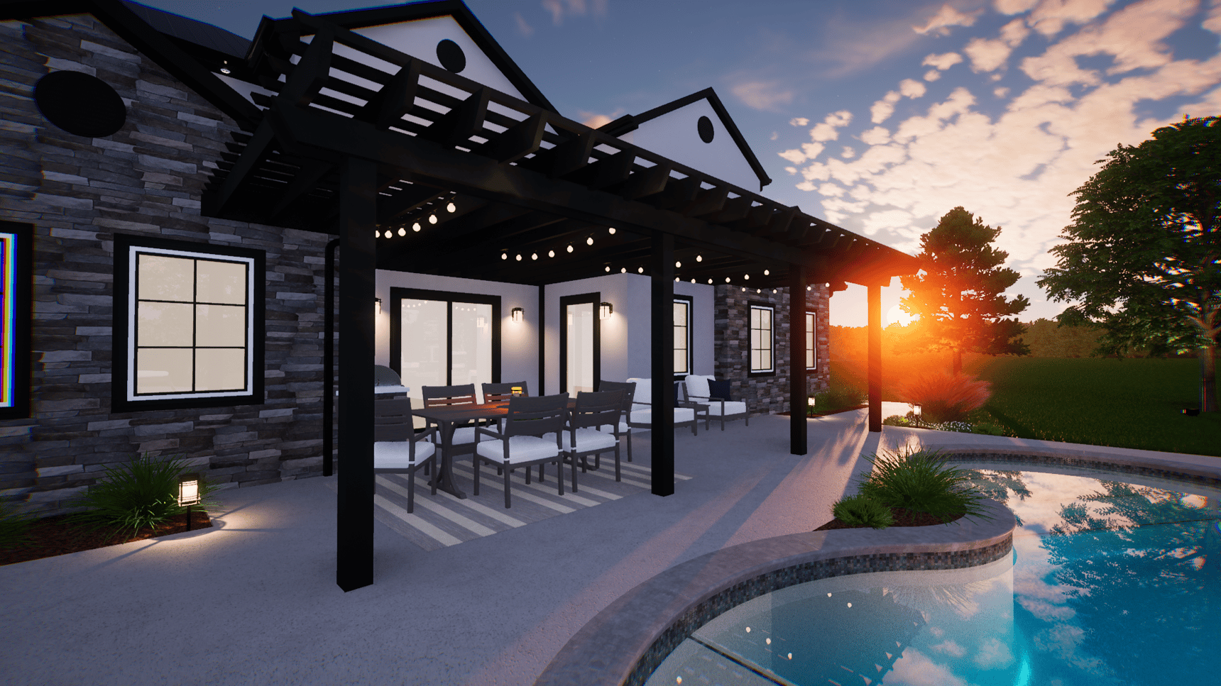 Custom Shape & Pergola