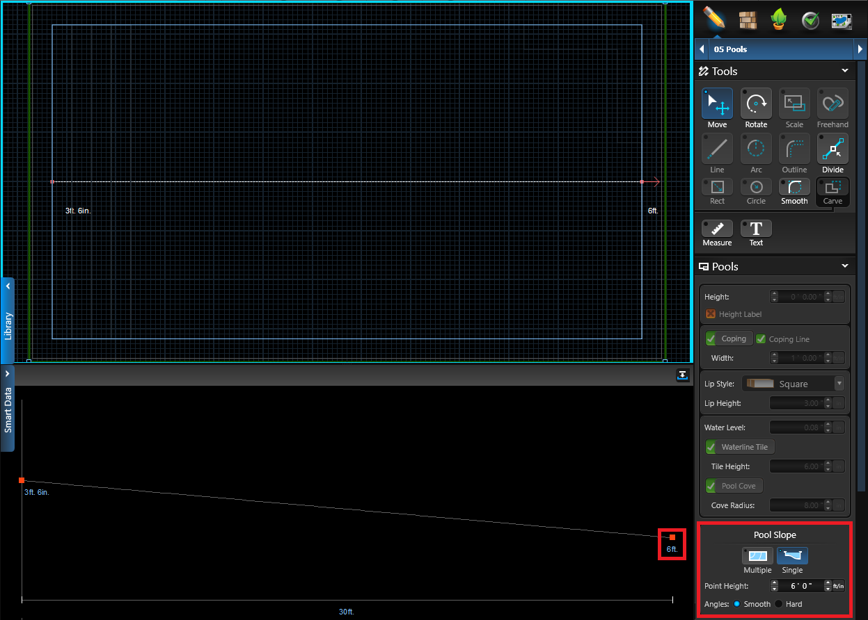 Adjust the Pool Slope and Pool Depth