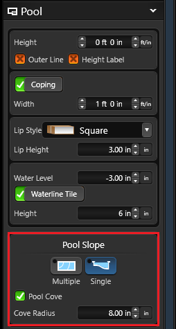 Adjust the Pool Slope and Pool Depth