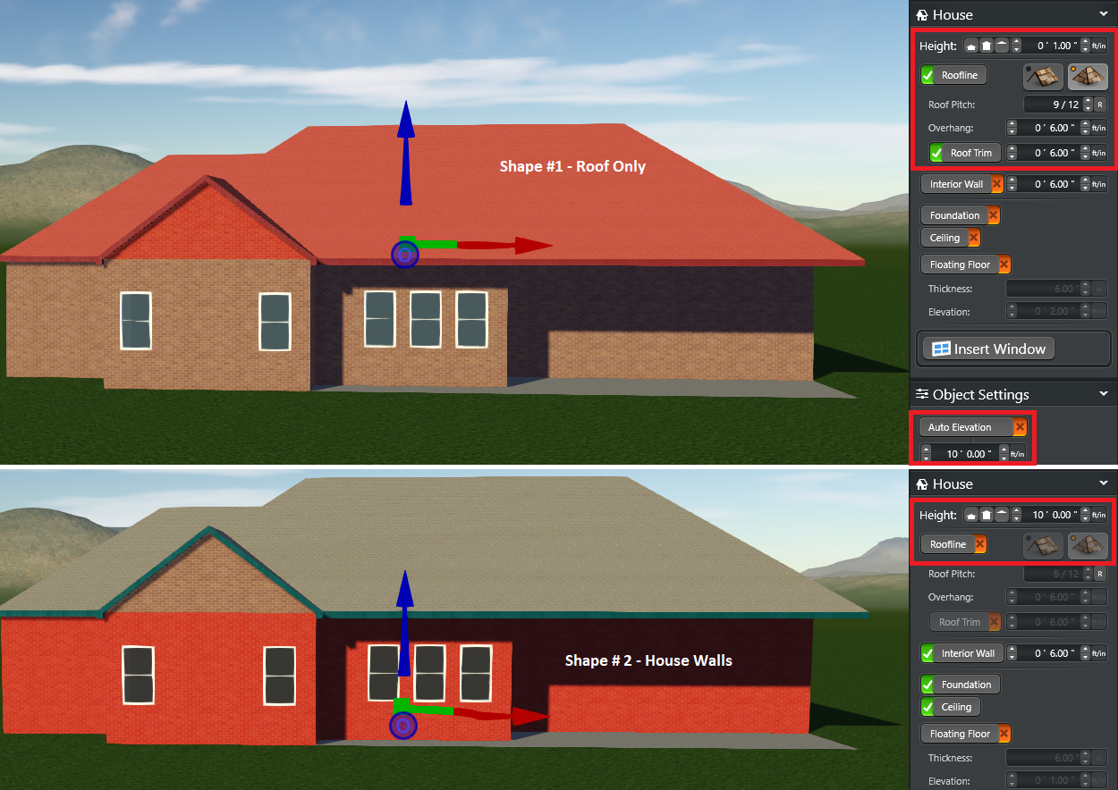 Version 2: Create an Overhang Roof Section