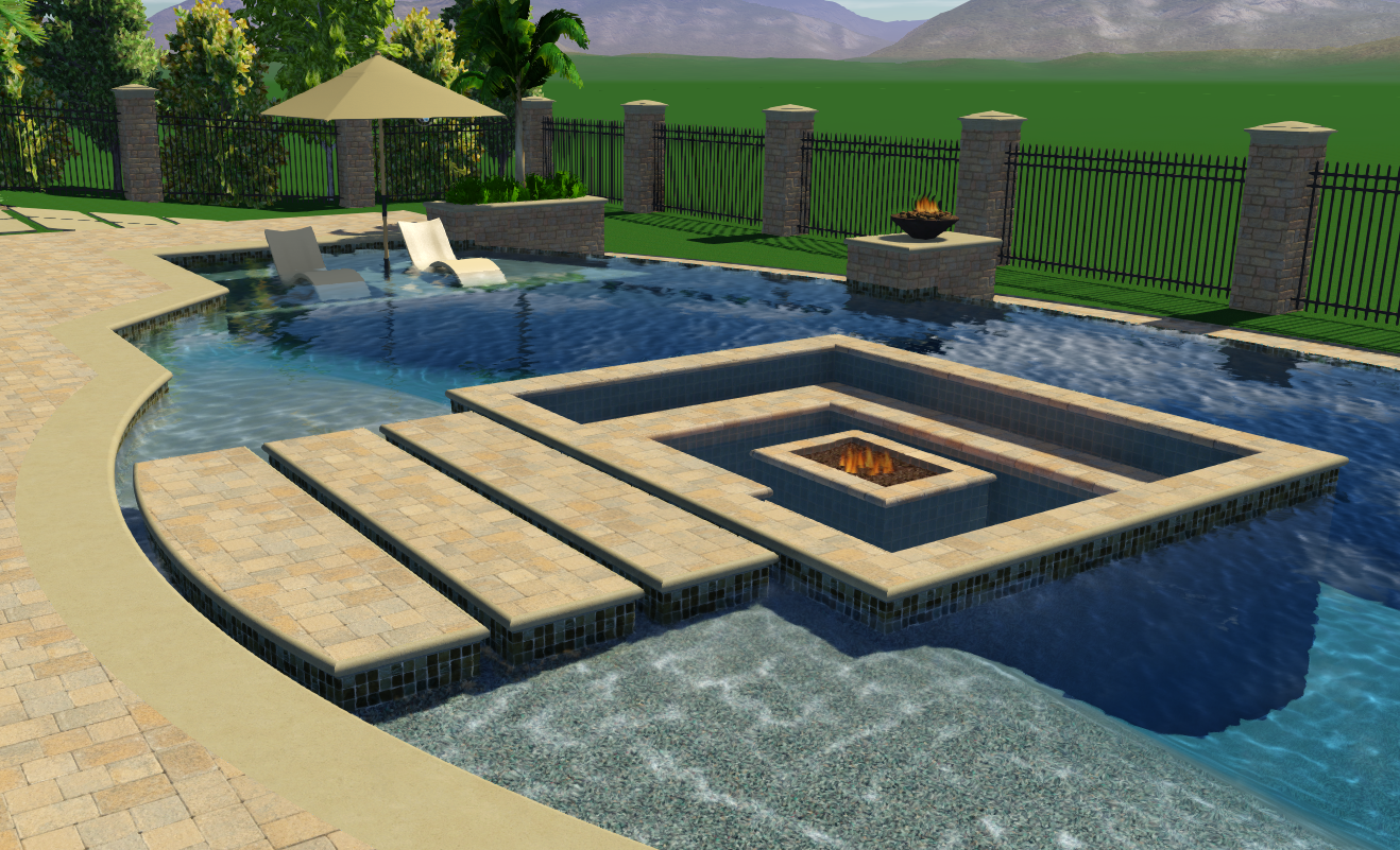 How to Create a Sunken Fire Pit in Pool Island