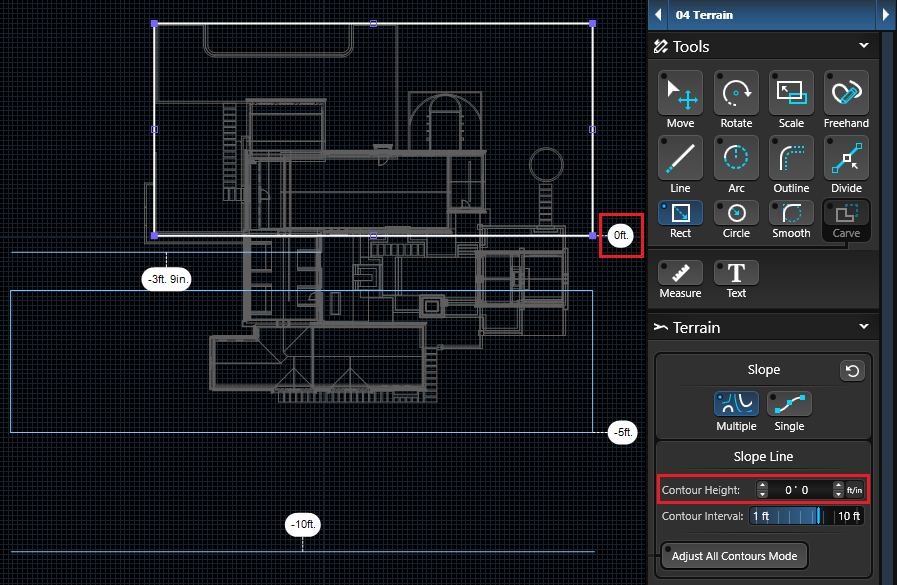 Terrain Grade (Slope) and Retaining Walls